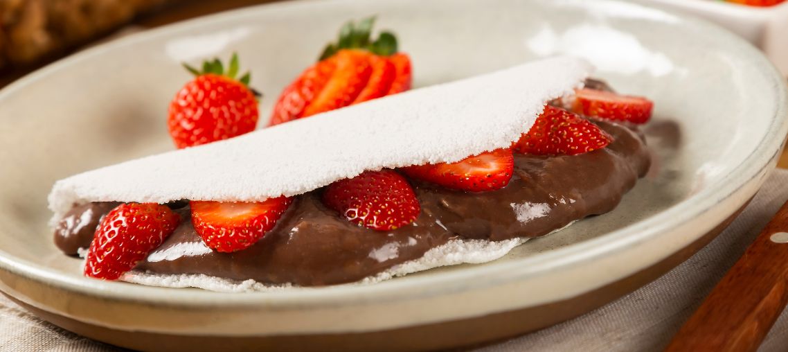 Tapioca de Nutella e Morango - Segui a receita