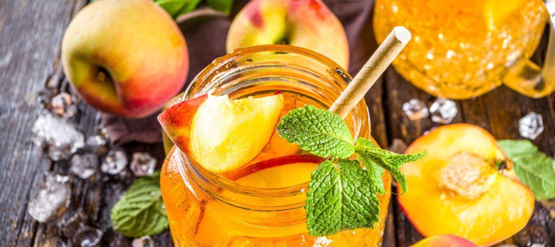 Chá gelado de pêssego caseiro - Segui a receita
